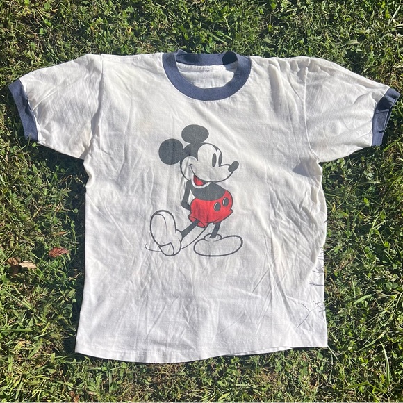 Disney | Shirts | Vtg 8s Mickey Mouse Ringer Tee Single Stitch Usa Made ...